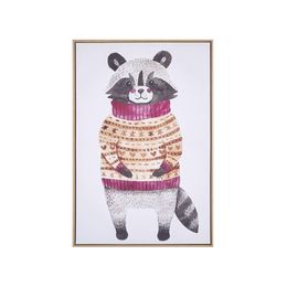 Beliani Canvas CAMPLI in Grau/Beige/Lila - (W) 63 x (H) 93 x (L) 5 cm | Gr.: onesize