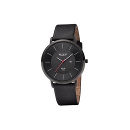 Regent Uhren Solaruhr-Analog schwarz gro&szlig; (ca. 41mm) Regent Lederarmband | Gr.: onesize
