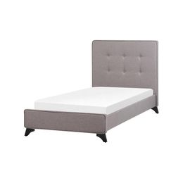 Beliani Einzelbett AMBASSADOR in Grau/Schwarz - (W) 102 x (H) 106 x (L) 216 cm | Gr.: onesize