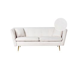 Beliani 3-Sitzer Sofa FREDERICA in Wei&szlig;/Gold - (W) 200 x (H) 77 x (L) 80 cm | Gr.: onesize