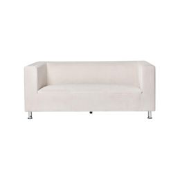 Beliani 3-Sitzer Sofa FLORO in Wei&szlig;/Silber - (W) 179 x (H) 74 x (L) 83 cm | Gr.: onesize