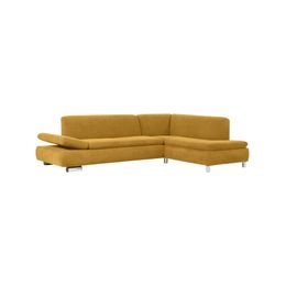 58 aufm Kessel ECKSOFA mit Ottomane rechts Kaye Bezug Veloursstoff Metallfu&szlig; verchromt / mais | Gr.: onesize