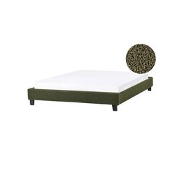 Beliani Doppelbett ROANNE in Gr&uuml;n/Braun - (W) 150 x (H) 29 x (L) 213 cm | Gr.: onesize