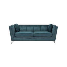 Beliani 3-Sitzer Sofa GAULA in Blau/Silber - (W) 211 x (H) 77 x (L) 80 cm | Gr.: onesize