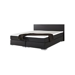 Beliani Doppelbett PRESIDENT in Schwarz/Silber - (W) 190 x (H) 90 x (L) 210 cm | Gr.: onesize