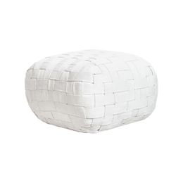 Beliani Pouf BODLA in Wei&szlig; - (W) 50 x (H) 30 x (L) 50 cm | Gr.: onesize