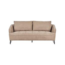Beliani 3-Sitzer Sofa HOBRO in Braun/Schwarz - (W) 196 x (H) 87 x (L) 85 cm | Gr.: onesize