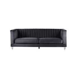 Beliani 3-Sitzer Sofa ARVIKA in Schwarz/Transparent - (W) 204 x (H) 75 x (L) 78 cm | Gr.: onesize