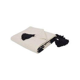 Beliani Kuscheldecke SEDIO in Wei&szlig;/Schwarz - (W) 125 x (H) 0.5 x (L) 150 cm | Gr.: onesize