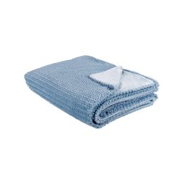 Beliani Kuscheldecke BJAS in Blau - (W) 150 x (H) 1 x (L) 200 cm | Gr.: onesize