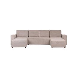 Beliani U-f&ouml;rmiges Sofa VATNE in Braun/Schwarz - (W) 338 x (H) 85 x (L) 170 cm | Gr.: onesize