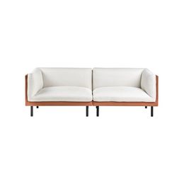 Beliani 3-Sitzer Sofa VORGOD in Braun/Wei&szlig;/Schwarz - (W) 221 x (H) 76 x (L) 85 cm | Gr.: onesize