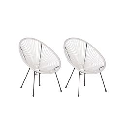 Beliani 2er-Set Cocktailsessel ACAPULCO II in Wei&szlig;/Schwarz | Gr.: onesize