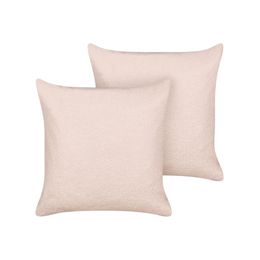 Beliani 2er-Set Dekokissen LEUZEA in Rosa | Gr.: onesize