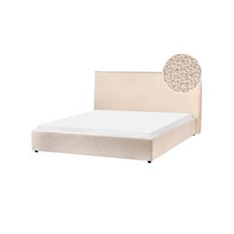 Beliani Doppelbett LAVAUR in Beige - (W) 183 x (H) 100 x (L) 220 cm | Gr.: onesize