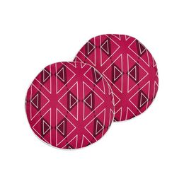 Beliani 2er-Set Gartenkissen MEZZANO in Rosa/Wei&szlig; | Gr.: onesize