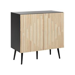 Beliani Sideboard DALCROSS in Braun/Schwarz - (W) 80 x (H) 80 x (L) 43 cm | Gr.: onesize