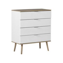Beliani Kommode WALPI in Wei&szlig;/Braun - (W) 79 x (H) 93 x (L) 40 cm | Gr.: onesize