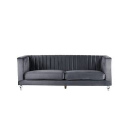 Beliani 3-Sitzer Sofa ARVIKA in Grau/Transparent - (W) 204 x (H) 75 x (L) 78 cm | Gr.: onesize