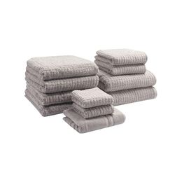 Beliani 11er-Set Handtuch ATAI in Grau | Gr.: onesize