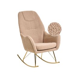 Beliani Schaukelsessel GULSELE in Beige/Gold - (W) 70 x (H) 105 x (L) 95 cm | Gr.: onesize
