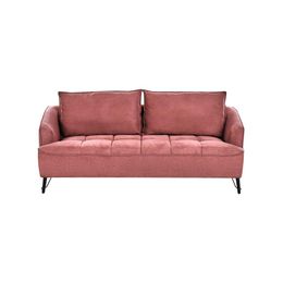Beliani 3-Sitzer Sofa HOBRO in Rot/Schwarz - (W) 196 x (H) 87 x (L) 85 cm | Gr.: onesize