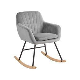 Beliani Schaukelstuhl LIARUM in Grau/Schwarz/Braun - (W) 60 x (H) 82 x (L) 74 cm | Gr.: onesize