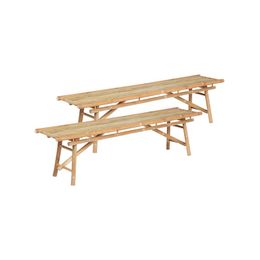 Beliani 2er-Set Gartenbank TINDARI in Braun | Gr.: onesize