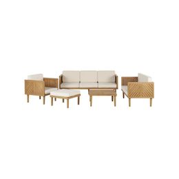 Beliani 5-tlg Sitzgruppe BARATTI in Braun/Beige | Gr.: onesize