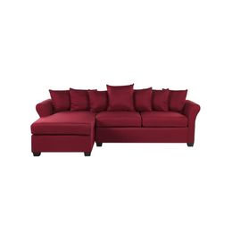 Beliani Ecksofa VIKNA in Rot/Schwarz - (W) 250 x (H) 83 x (L) 140 cm | Gr.: onesize