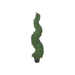 Beliani Kunstpflanze BOXWOOD SPIRAL TREE in Gr&uuml;n/Schwarz - (W) 20 x (H) 120 x (L) 20 cm | Gr.: onesize