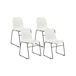Beliani 4er-Set Konferenzstuhl PANORA in Wei&szlig;/Schwarz | Gr.: onesize