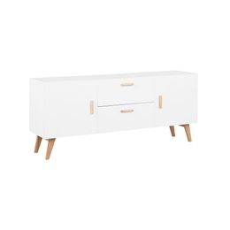 Beliani Sideboard MEET in Wei&szlig;/Braun - (W) 160 x (H) 70 x (L) 42 cm | Gr.: onesize
