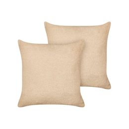 Beliani 2er-Set Dekokissen LEUZEA in Beige | Gr.: onesize