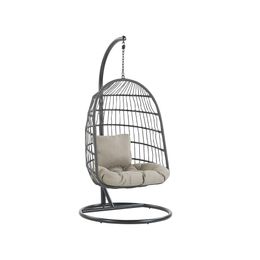 Beliani Hängesessel ALLERA in Schwarz/Grau - (W) 102 x (H) 199 x (L) 102 cm | Gr.: onesize