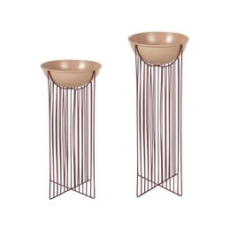 Beliani 2er-Set Indoor Blumentopf FICARIA in Rosa | Gr.: onesize