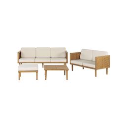 Beliani 4-tlg Sitzgruppe BARATTI in Braun/Beige | Gr.: onesize