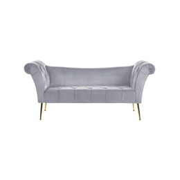 Beliani Chaiselongue NANTILLY in Grau/Gold - (W) 175 x (H) 76 x (L) 70 cm | Gr.: onesize