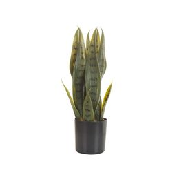 Beliani Kunstpflanze SNAKE PLANT in Gr&uuml;n/Schwarz - (W) 10 x (H) 40 x (L) 10 cm | Gr.: onesize
