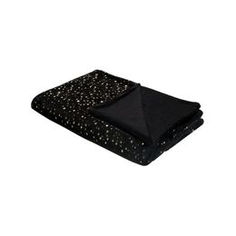 Beliani Kuscheldecke ALAZEYA in Schwarz/Gold - (W) 130 x (H) 1 x (L) 180 cm | Gr.: onesize