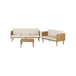 Beliani 3-tlg Sitzgruppe BARATTI in Braun/Beige | Gr.: onesize