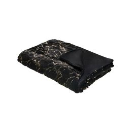 Beliani Kuscheldecke GODAVARI in Schwarz/Gold - (W) 130 x (H) 1 x (L) 180 cm | Gr.: onesize