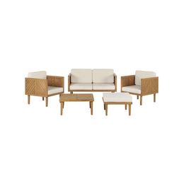 Beliani 5-tlg Sitzgruppe BARATTI in Braun/Beige | Gr.: onesize