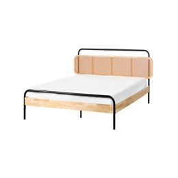 Beliani Doppelbett BOUSSICOURT in Braun/Schwarz - (W) 162 x (H) 100 x (L) 210 cm | Gr.: onesize