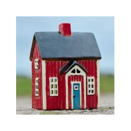 IB Laursen Lichthaus VISBY Rot mit Blauer T&uuml;r 17 cm | Gr.: onesize