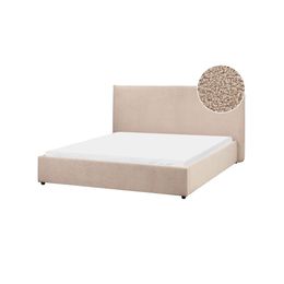 Beliani Doppelbett LAVAUR in Beige - (W) 183 x (H) 100 x (L) 220 cm | Gr.: onesize