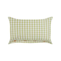 Beliani Dekokissen TALYA in Gr&uuml;n/Wei&szlig;/Braun - (W) 40 x (H) 12 x (L) 60 cm | Gr.: onesize