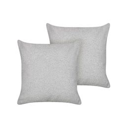 Beliani 2er-Set Dekokissen LEUZEA in Grau | Gr.: onesize