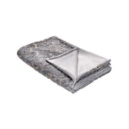 Beliani Kuscheldecke GODAVARI in Grau/Gold - (W) 130 x (H) 1 x (L) 180 cm | Gr.: onesize
