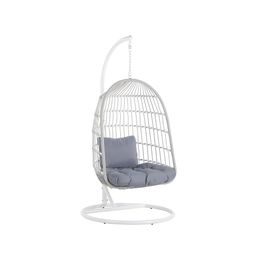 Beliani Hängesessel ALLERA in Weiß/Grau - (W) 102 x (H) 199 x (L) 102 cm | Gr.: onesize